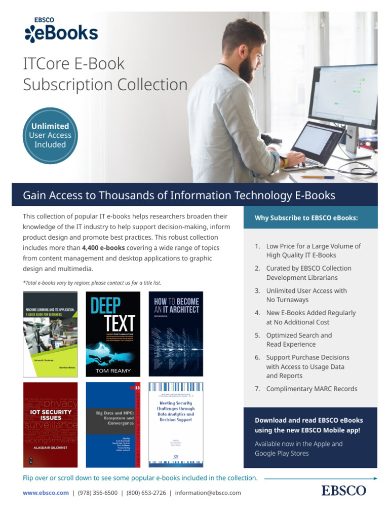 EBSCO eBooks ITCore Collection Flyer | PDF | Subscription Business Model | Analytics