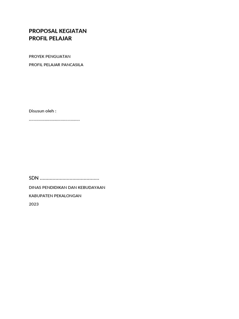 Proposal Kegiatan P5 | PDF