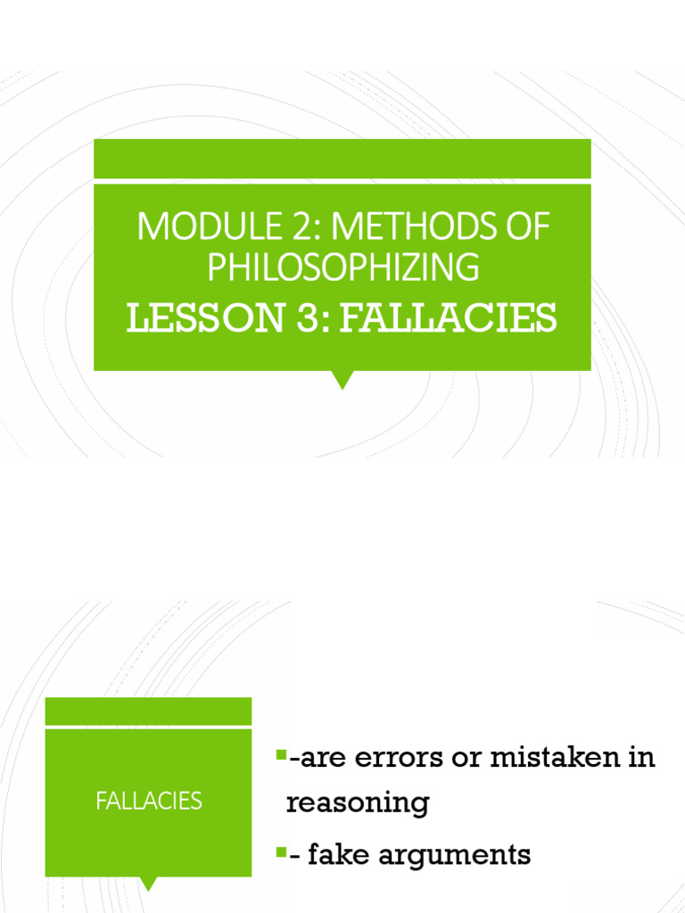 Module-2.3-Fallacies | PDF | Fallacy | Argument Module-2.3-Fallacies | PDF | Fallacy | Argument