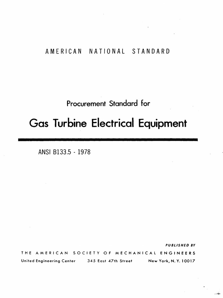 ANSI B133.5-1978 Gas Turbine Electrical Equipment (OCR) | PDF ...