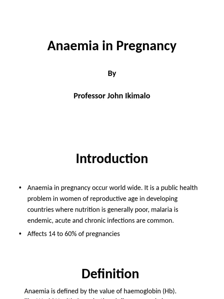 Anaemia in Pregnancy 2 | PDF | Anemia | Epidemiology