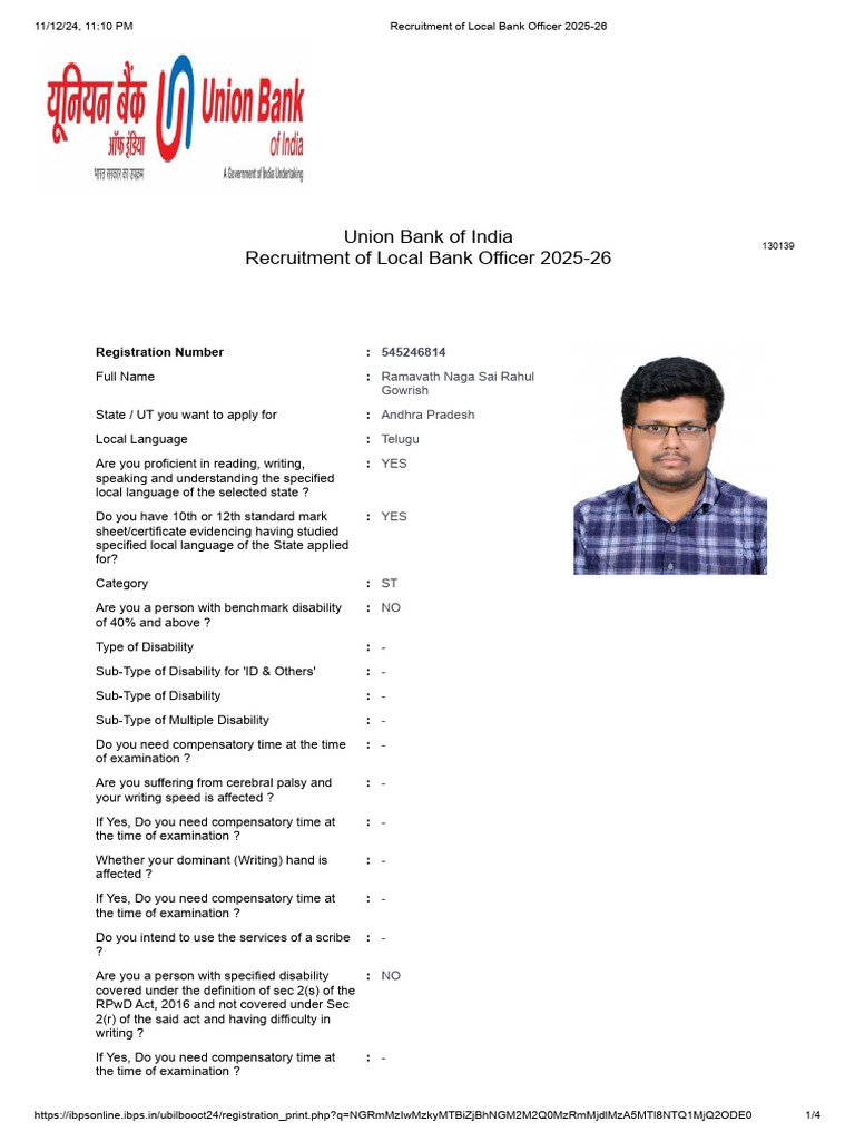Union Bank Local Officer Recruitment 2025 | PDF | Disability