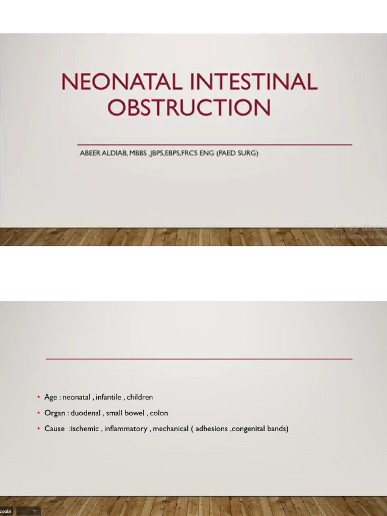 Neonatal Intestinal Obstruction | PDF