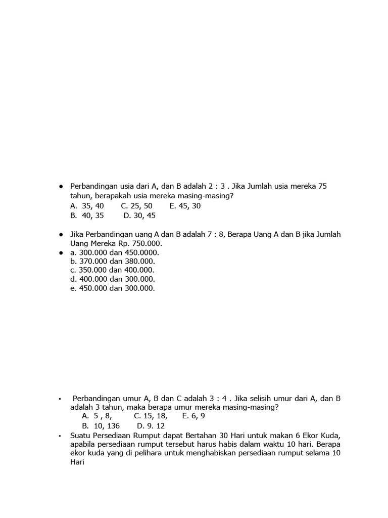 Perbandingan 2025 Umur | PDF