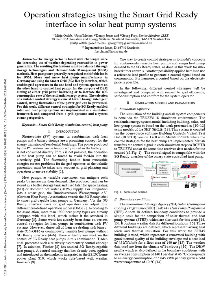 Smart Grid Control Strategies for Heat Pumps | PDF | Photovoltaics ...