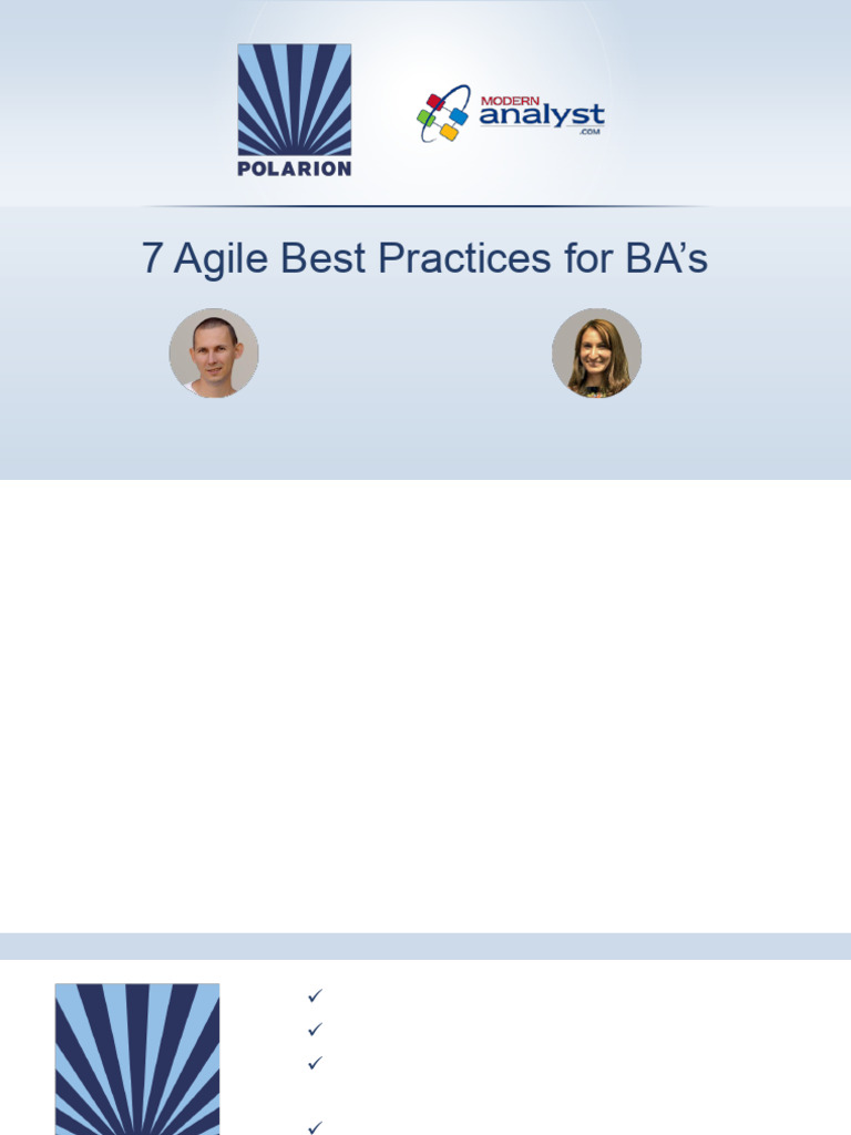 Webinar 7 BA Agile Best Practices Final | PDF | Agile Software ...