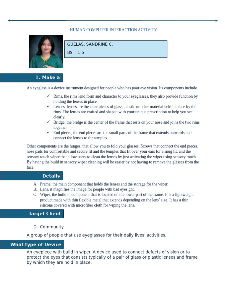 Human Computer Interaction Activity | PDF