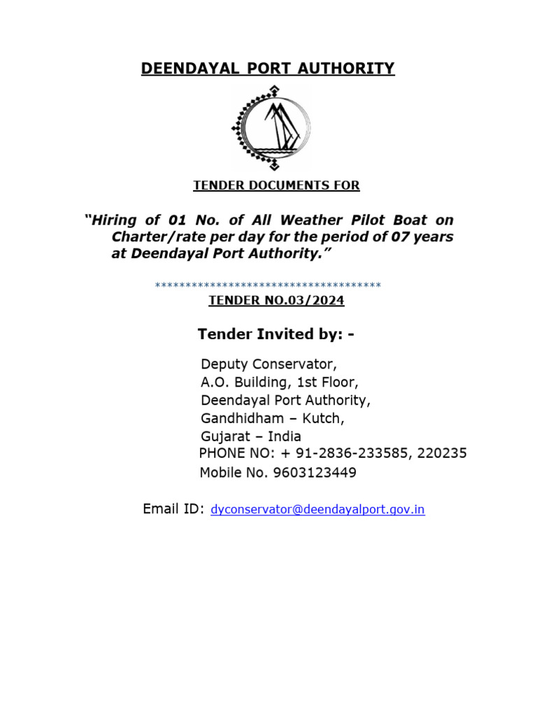 E - Tender All Weather Boat 14.08.2024 | PDF | Joint Venture | Ships