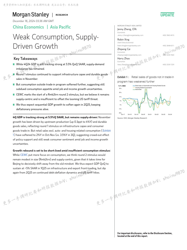 Weak Consumption, Supply-Driven Growth | PDF | Investing | Fixed Income