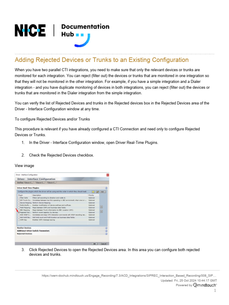 Adding Rejected Devices or Trunks To An Existing Configuration | PDF | Software | Computing