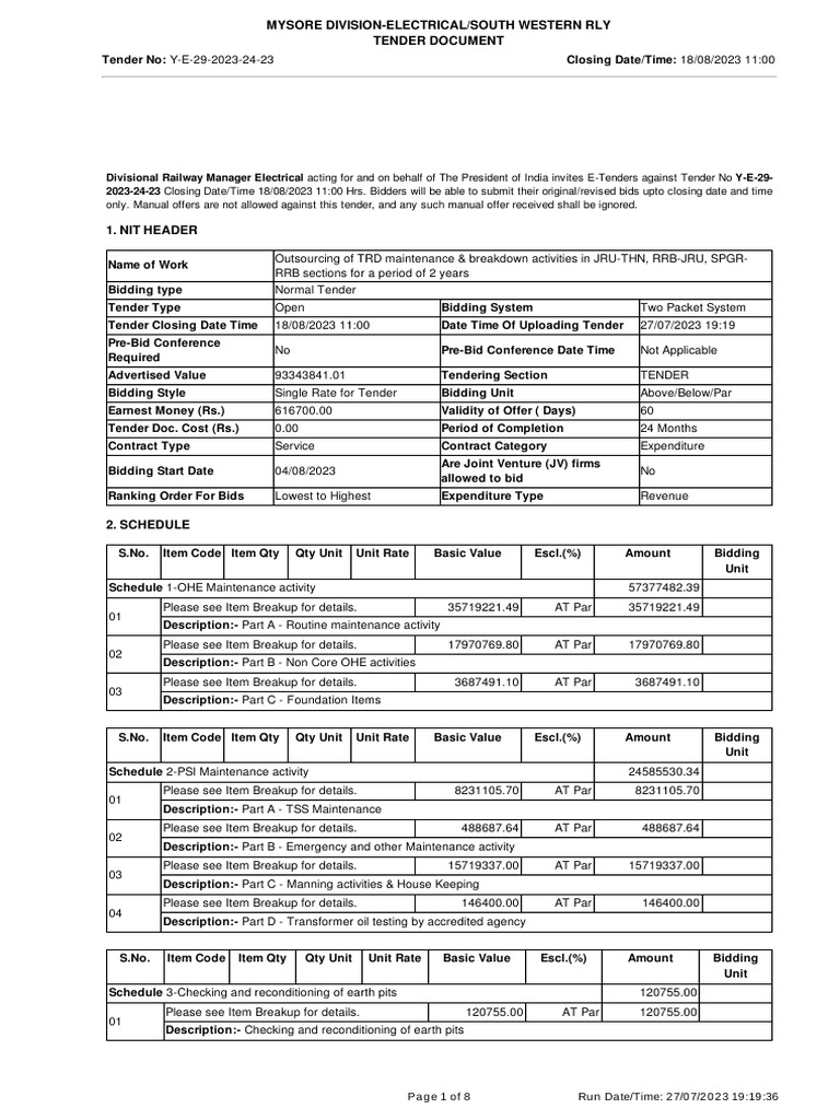 Tender Documents j588 | PDF | Banks | Electrical Substation