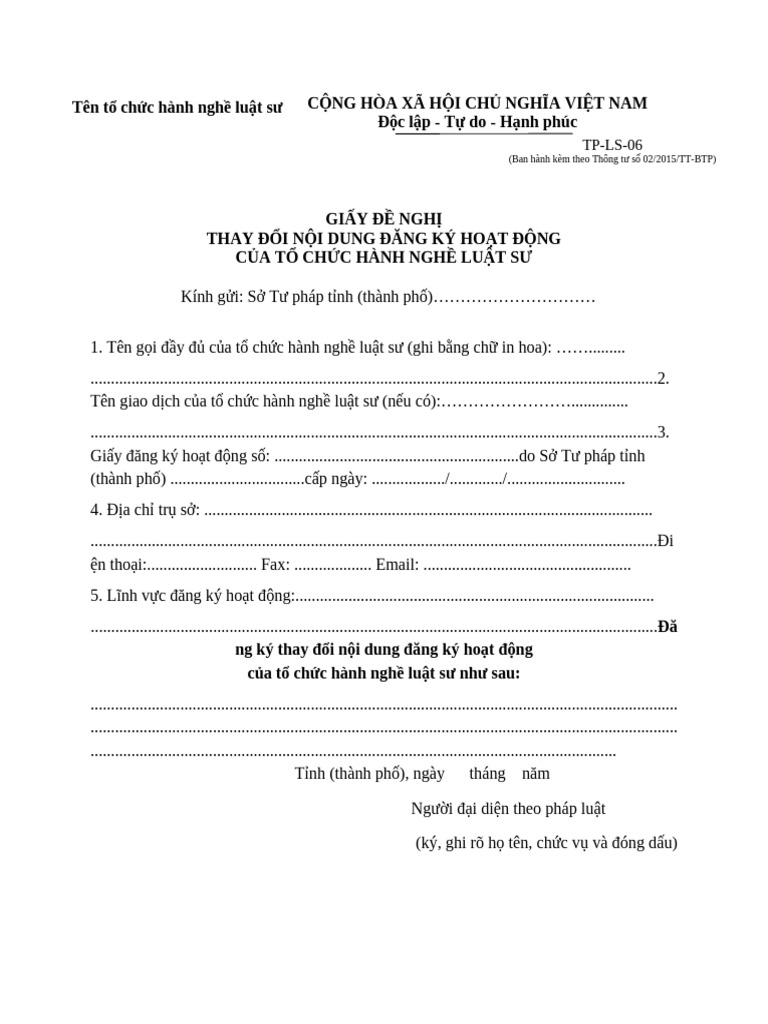 Mẫu TP-LS- 06 | PDF