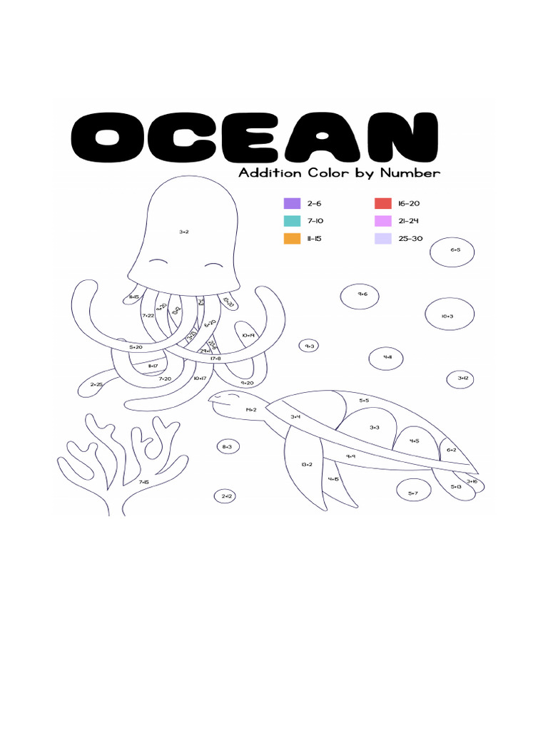 Addition Color by Number Worksheet Printable For Kindergarten 01n ...