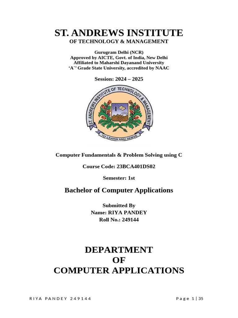 Riya | PDF | Computer Programming | Computing