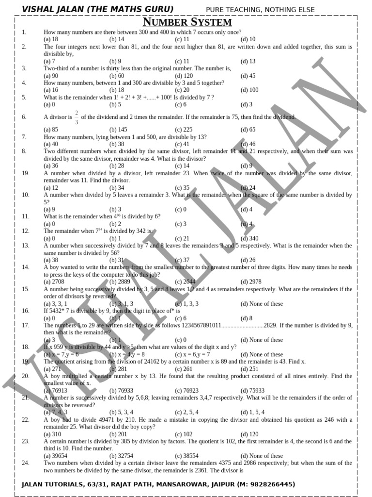 number system | PDF | Division (Mathematics) | Abstract Algebra