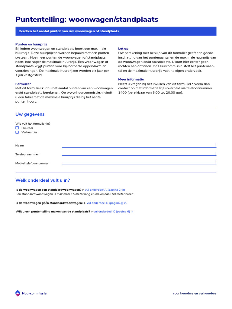 Puntentelling+woonwagen+en+standplaatsen | PDF