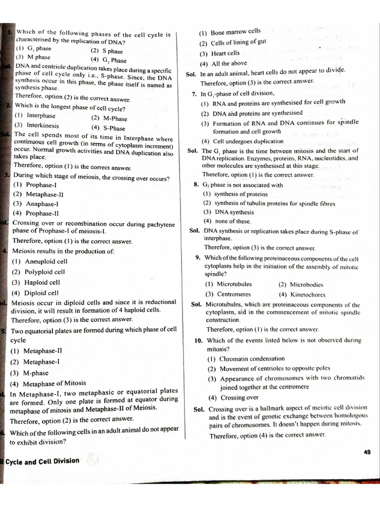 Questions of Cell Cycle and Division | PDF