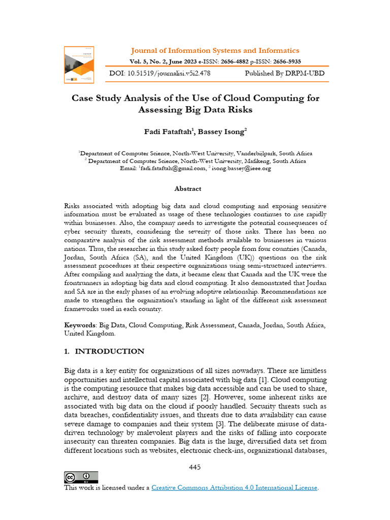 Case Study Analysis of the Use | PDF | Big Data | Computer Security
