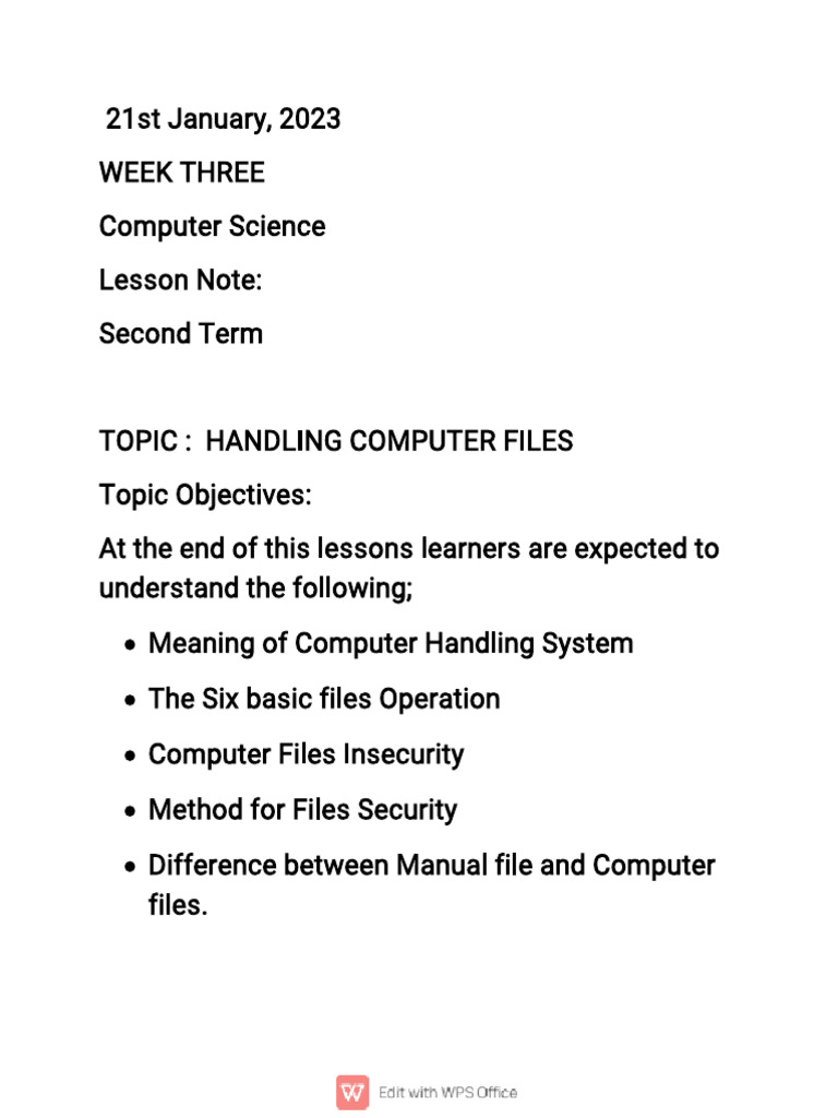 Handling Computer Files: Key Concepts | PDF