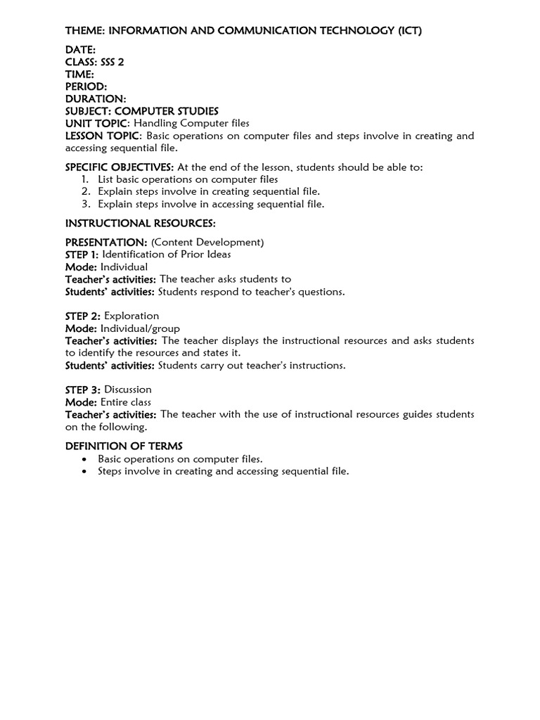 Handling Computer Files in SSS 2 | PDF | Computer File | File System