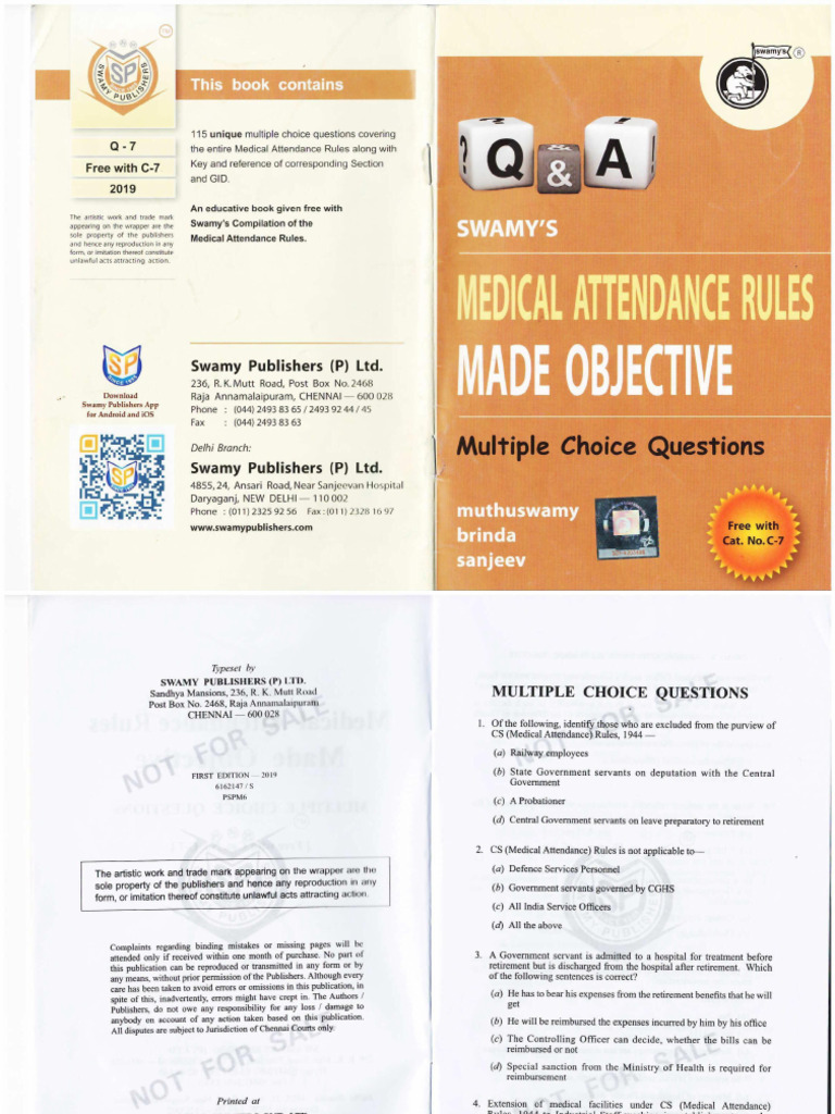 Medical Attendance Rules MCQ | PDF | Bariatric Surgery | Patient