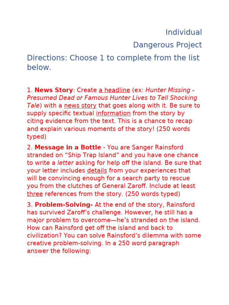 Final Projects Dangerous Game | PDF