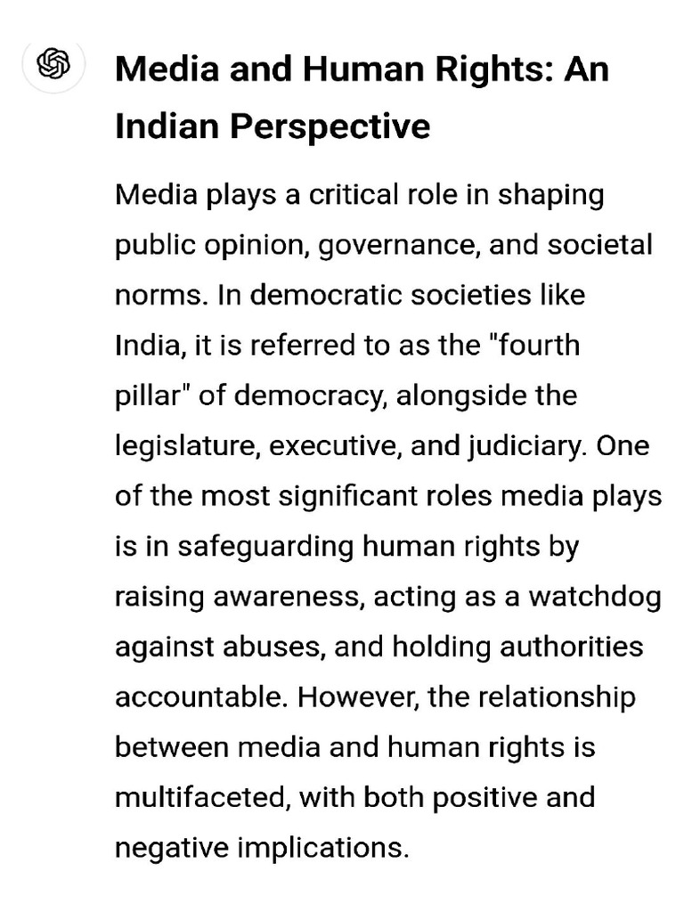 Media and Human Rights | PDF
