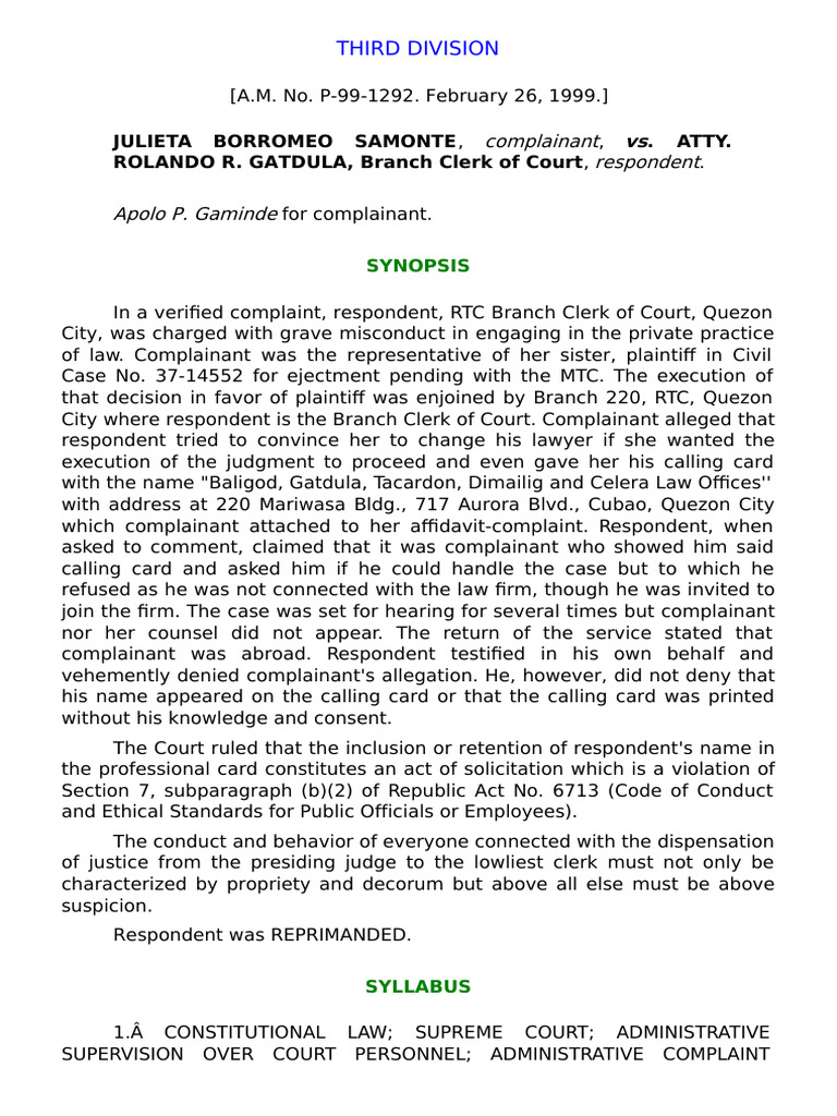 079 Samonte v. Gatdula | PDF | Injunction | Lawsuit