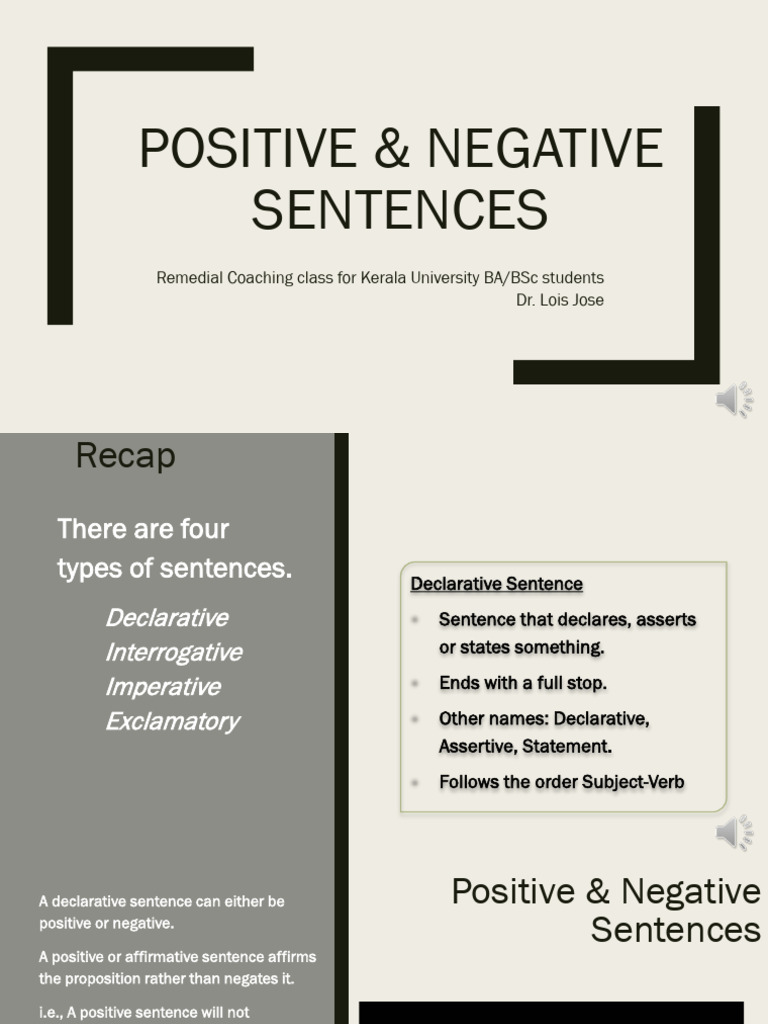 3 Positive Negative Sentences | PDF | Language Families | Semantics