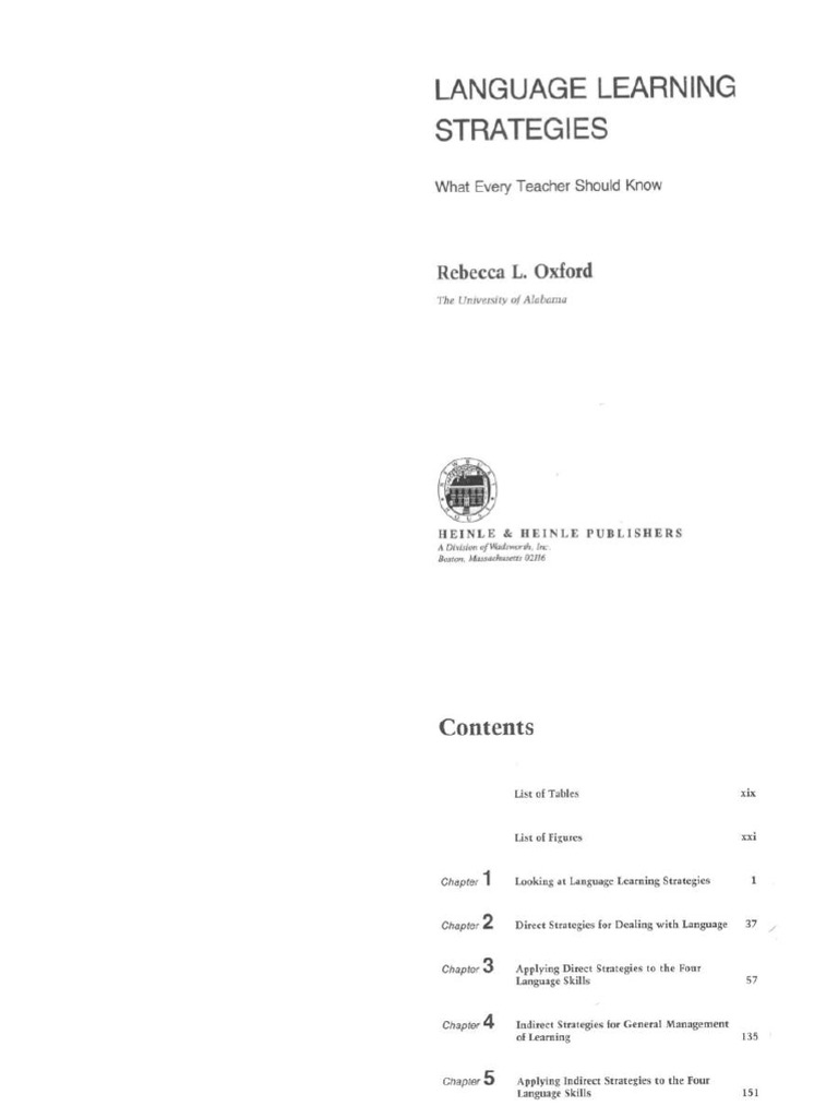 Language Learning Strategies What Every Teacher Should Know Heinle Elt 1990 | PDF