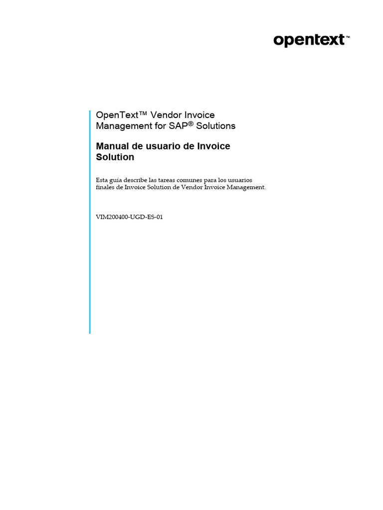 VIM - User Guide For Invoice Solution Spanish (VIM200400-UGD-ES-01 ...