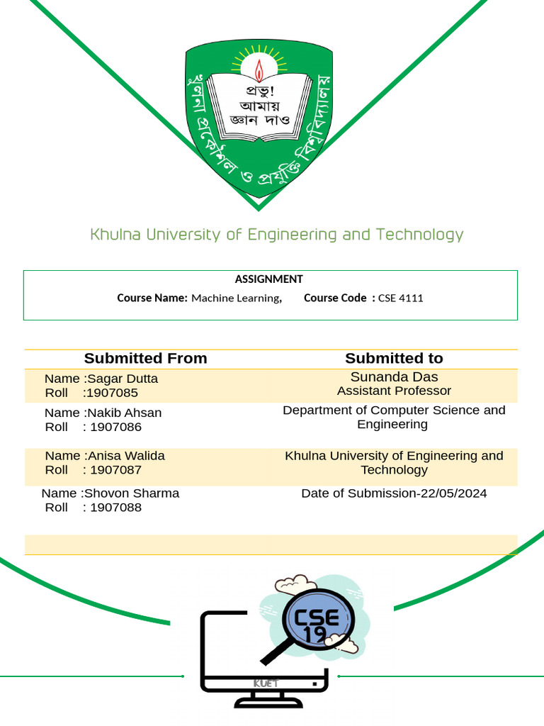 Assignment Front Page | PDF