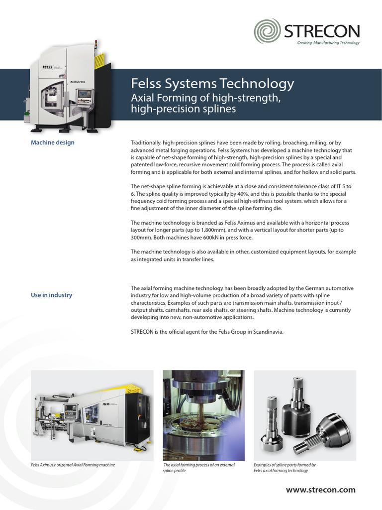 STRECON - Felss Axial Forming Machine | PDF | Machines | Manufactured Goods