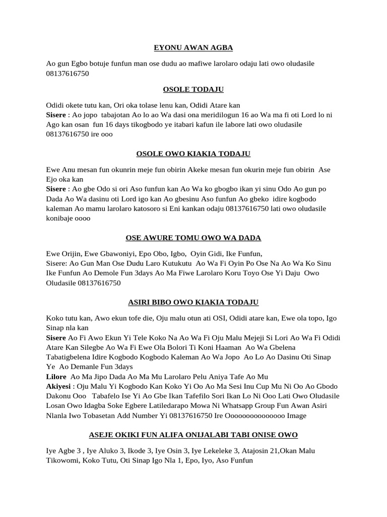 Eyonu Awan Agba | PDF