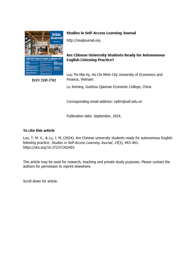 AUTONOMOUS LISTENING | PDF | Learning | Teachers