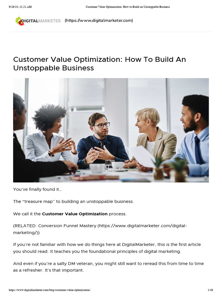 Customer Value Optimization Explained | PDF | Subscription Business ...
