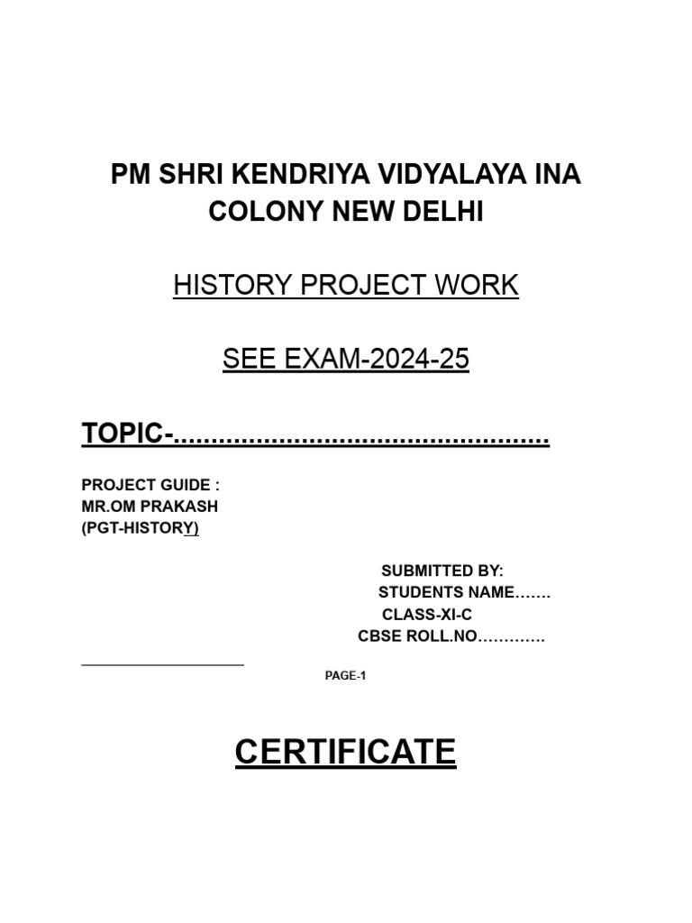 PROJECT FILE Work - XI-HISTORY-2024-25 | PDF