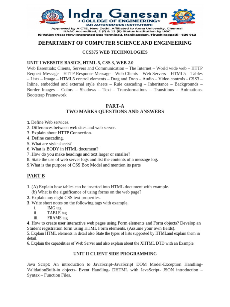 CCS375 WT | PDF | Html Element | Xml