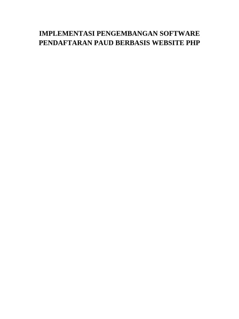 Implementasi Pengembangan Software Pendaftaran Paud Berbasis Website ...