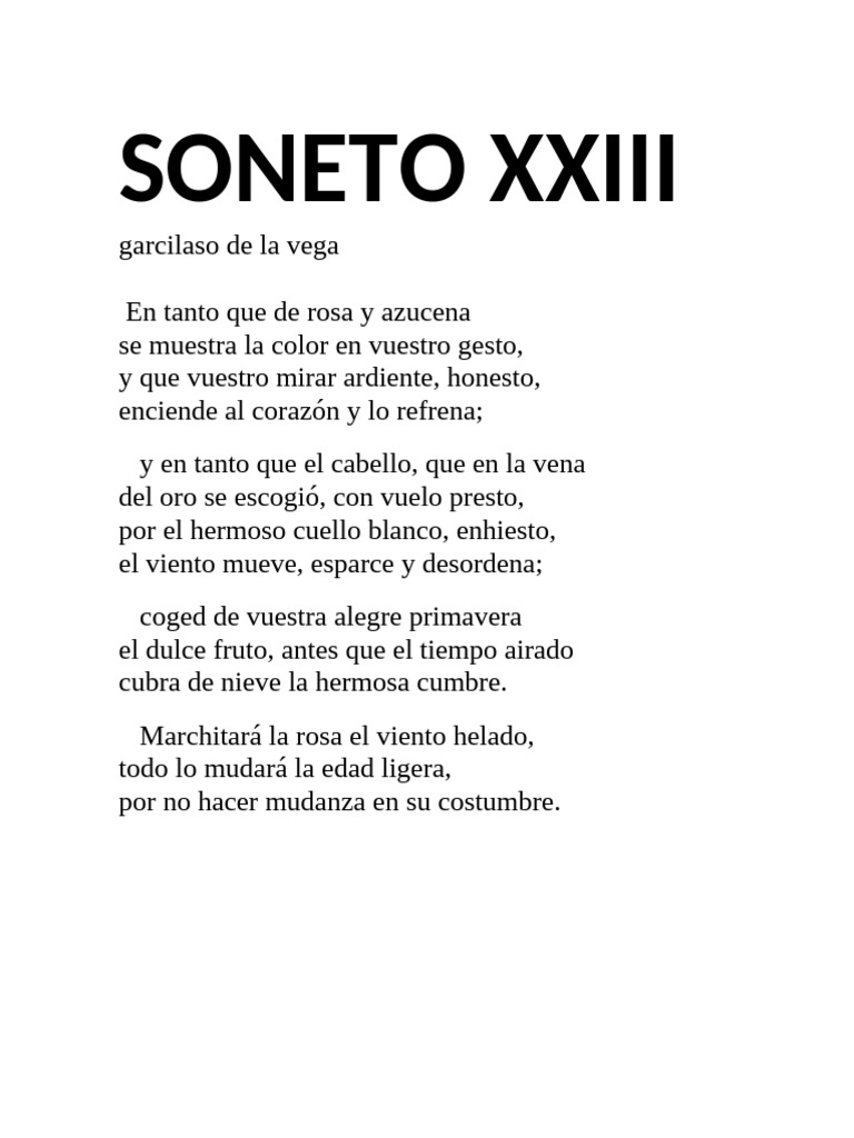 SONETO XXIII | PDF