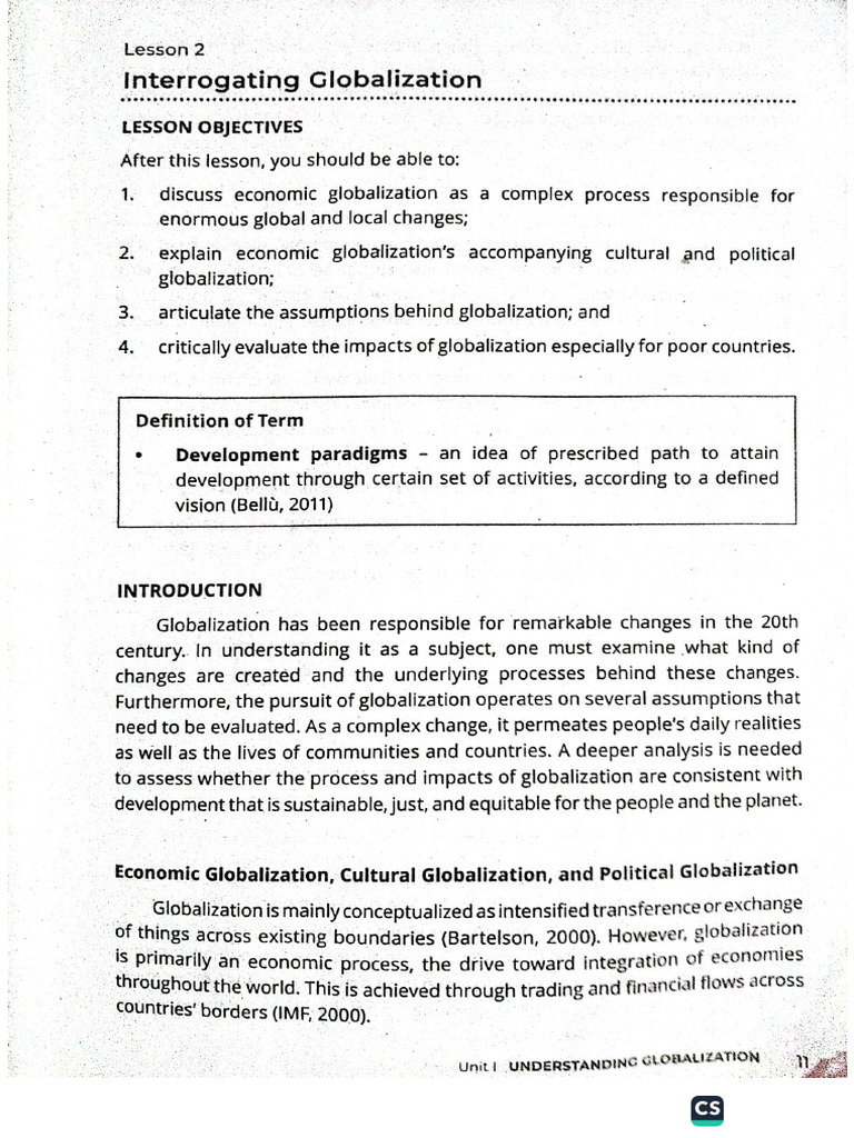 Lesson 2 - Interrogating Globalization | PDF