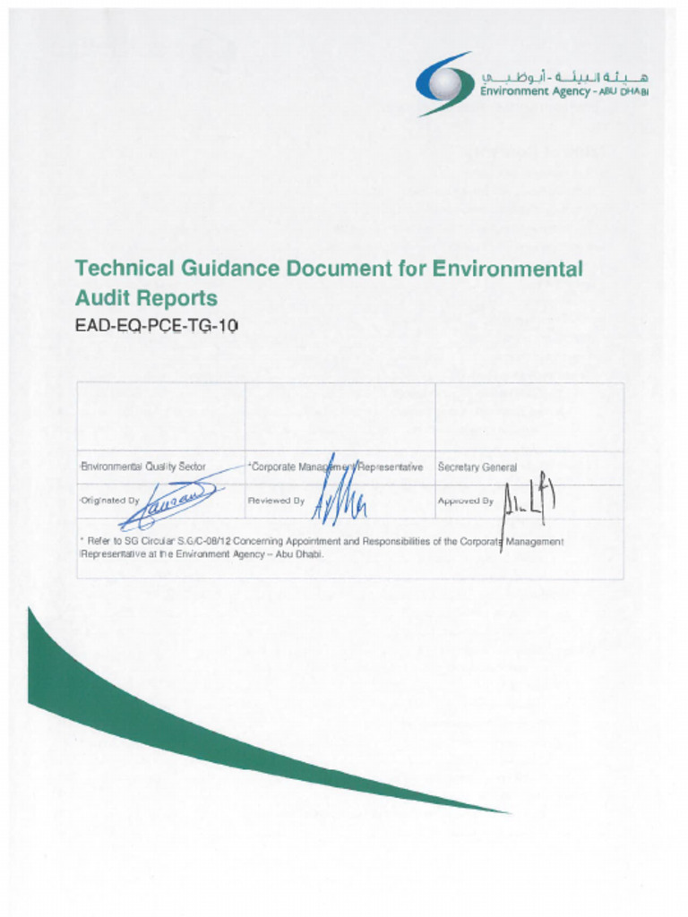 Technical Guidance Document For Environmental Audit Reports - Pdf ...