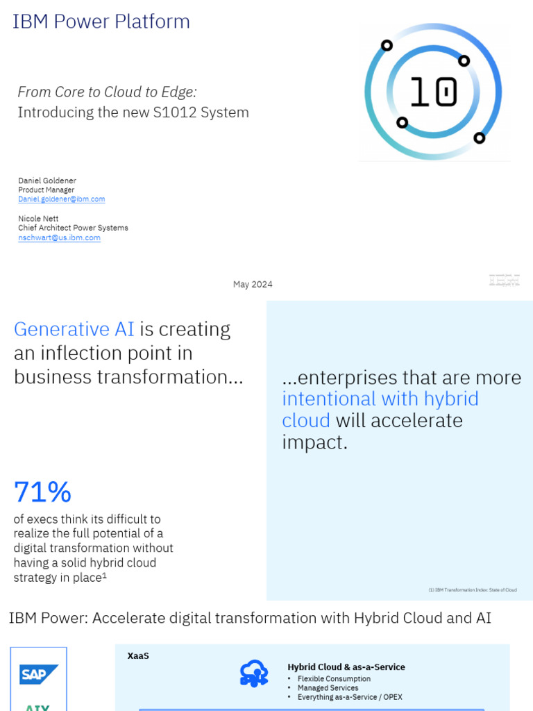Ibm Power S1012 Client Presentation Pdf Cloud Computing Computer