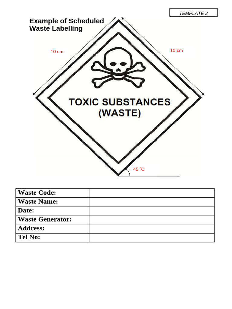 Scheduled Waste Labelling | PDF
