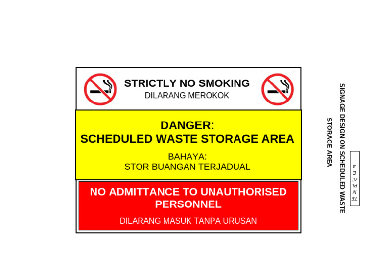Signage Design On Scheduled Waste | PDF