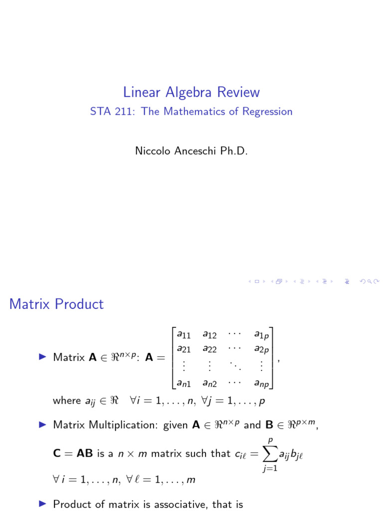 Linear Algebra Concepts Overview | PDF | Matrix (Mathematics) | Matrix ...