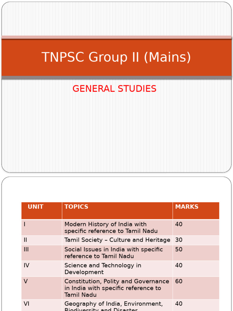 TNPSC Group II (Mains) | PDF