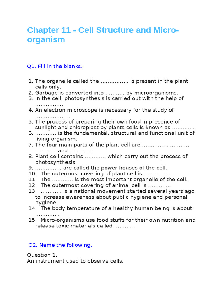 7th SB Science 11th Chapter | PDF | Cell (Biology) | Cell Nucleus