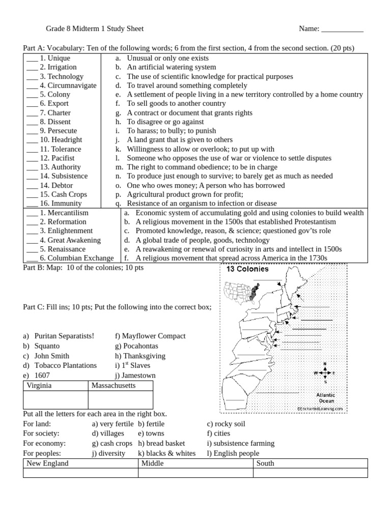 Grade 8 History Study Guide | PDF | British Colonization Of The Americas