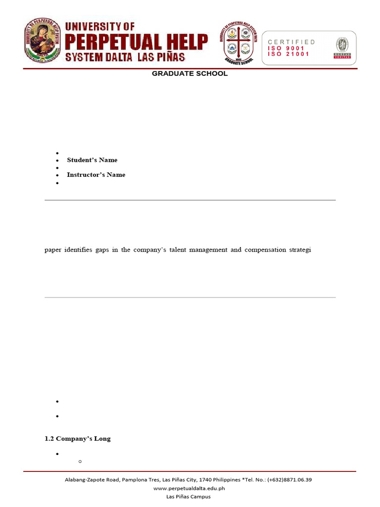 SAMPLE STRATEGIC MANAGEMENT Paper Capstone Project | PDF | Human ...